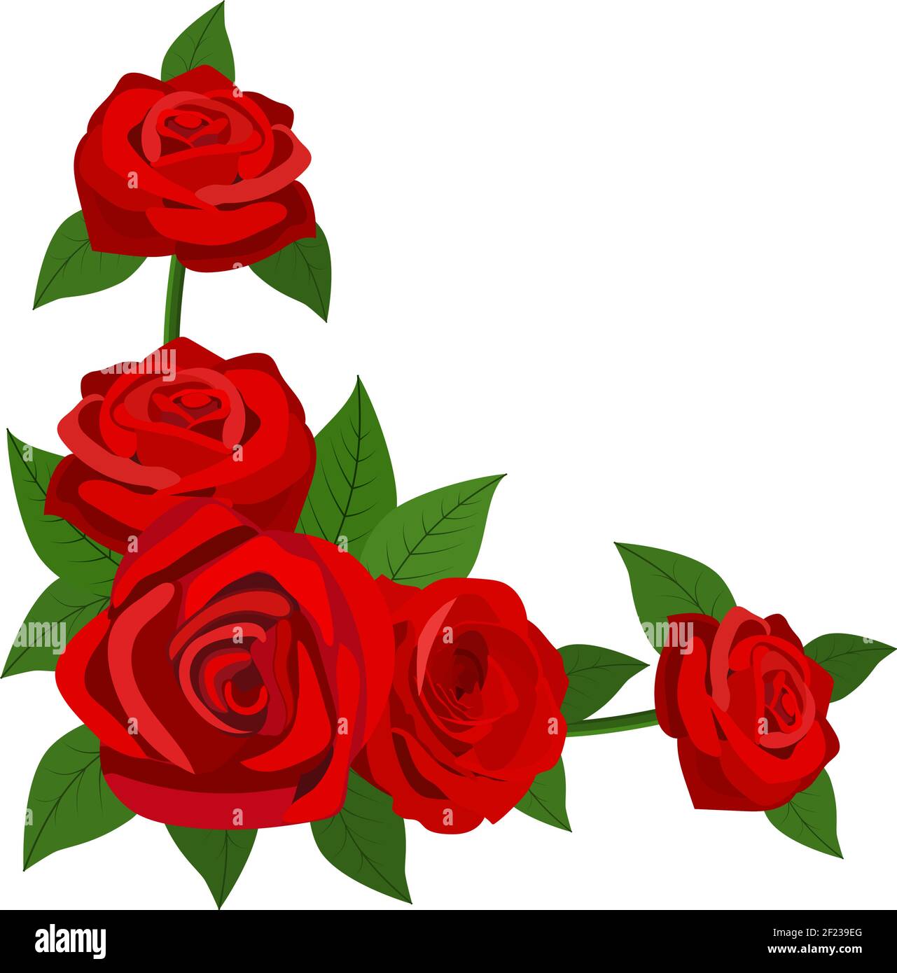 Red Roses Corner Border
