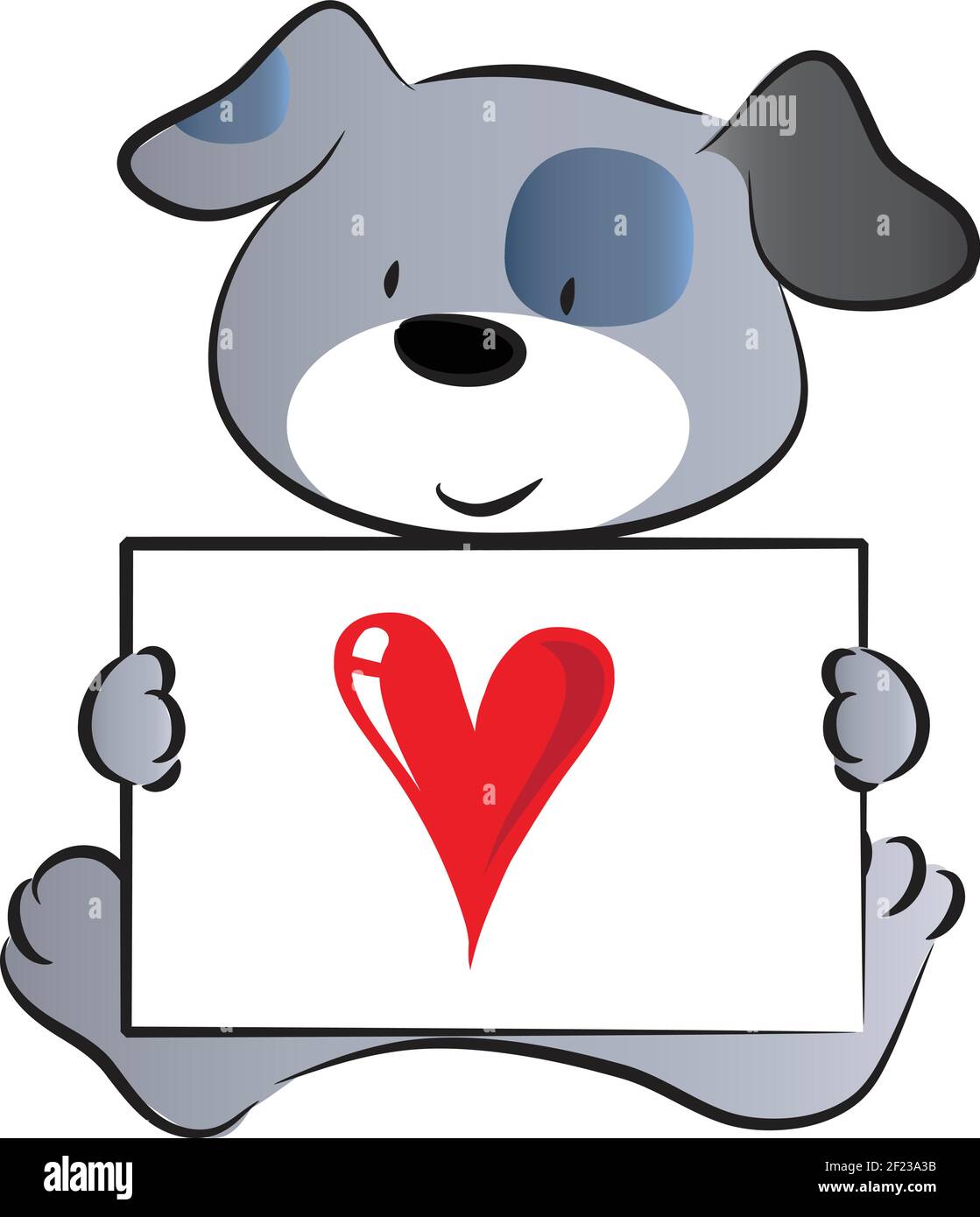 vector cartoon animals dog hold heart shape Stock Vector Image & Art ...