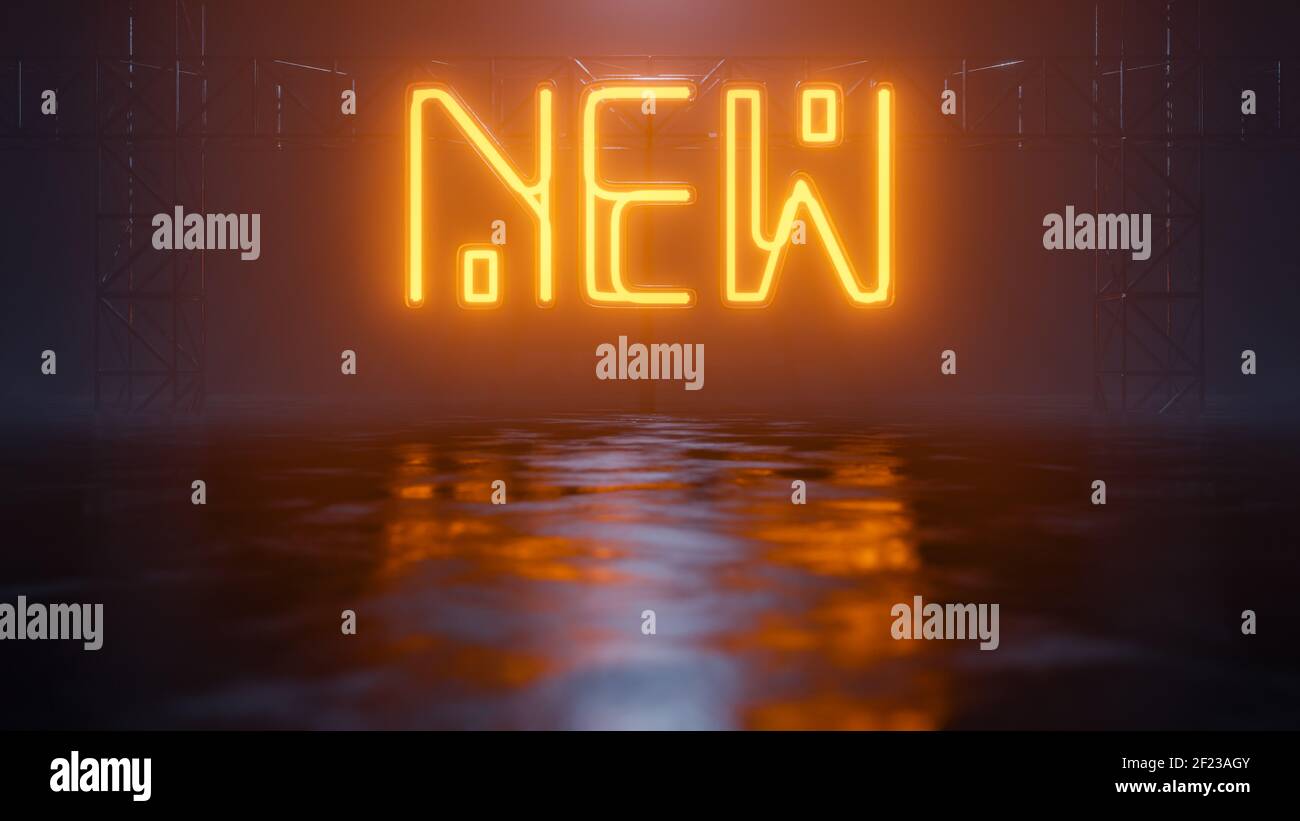 Neon light sign new Stock Photo - Alamy