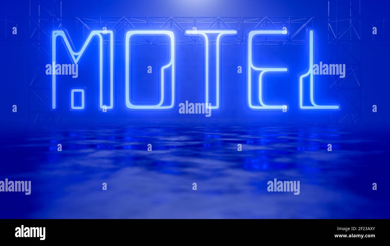 Neon light sign motel Stock Photo - Alamy