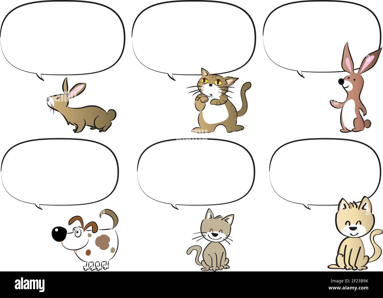 vector cartoon pet with speech bubble set Stock Vector Image & Art - Alamy