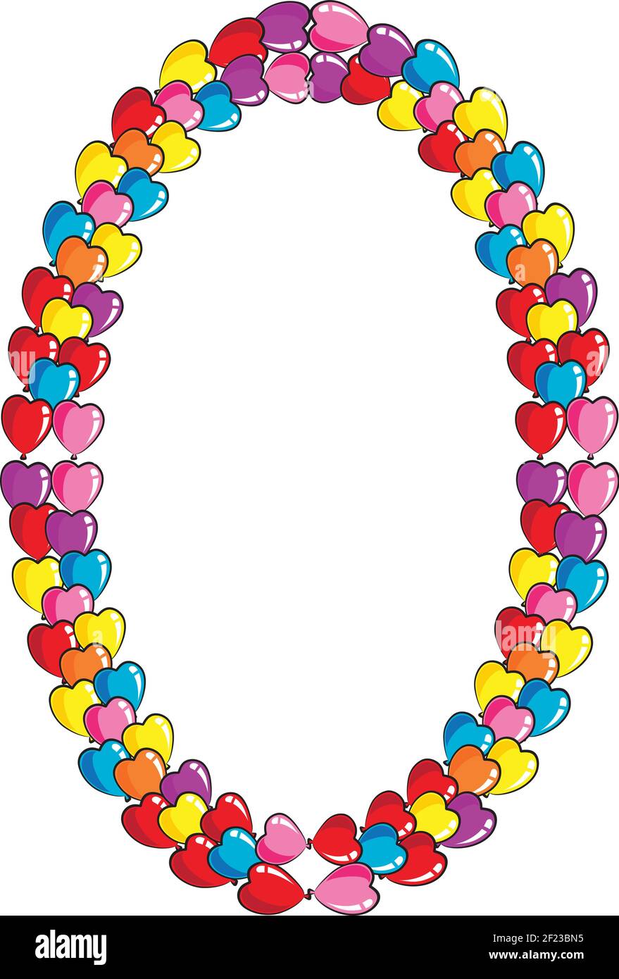 vector heart shape balloons border frame background Stock Vector Image ...