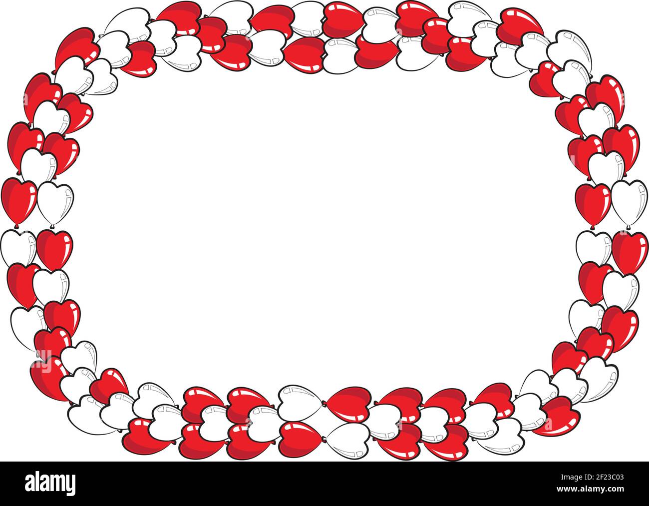vector heart shape balloons border frame background Stock Vector Image ...