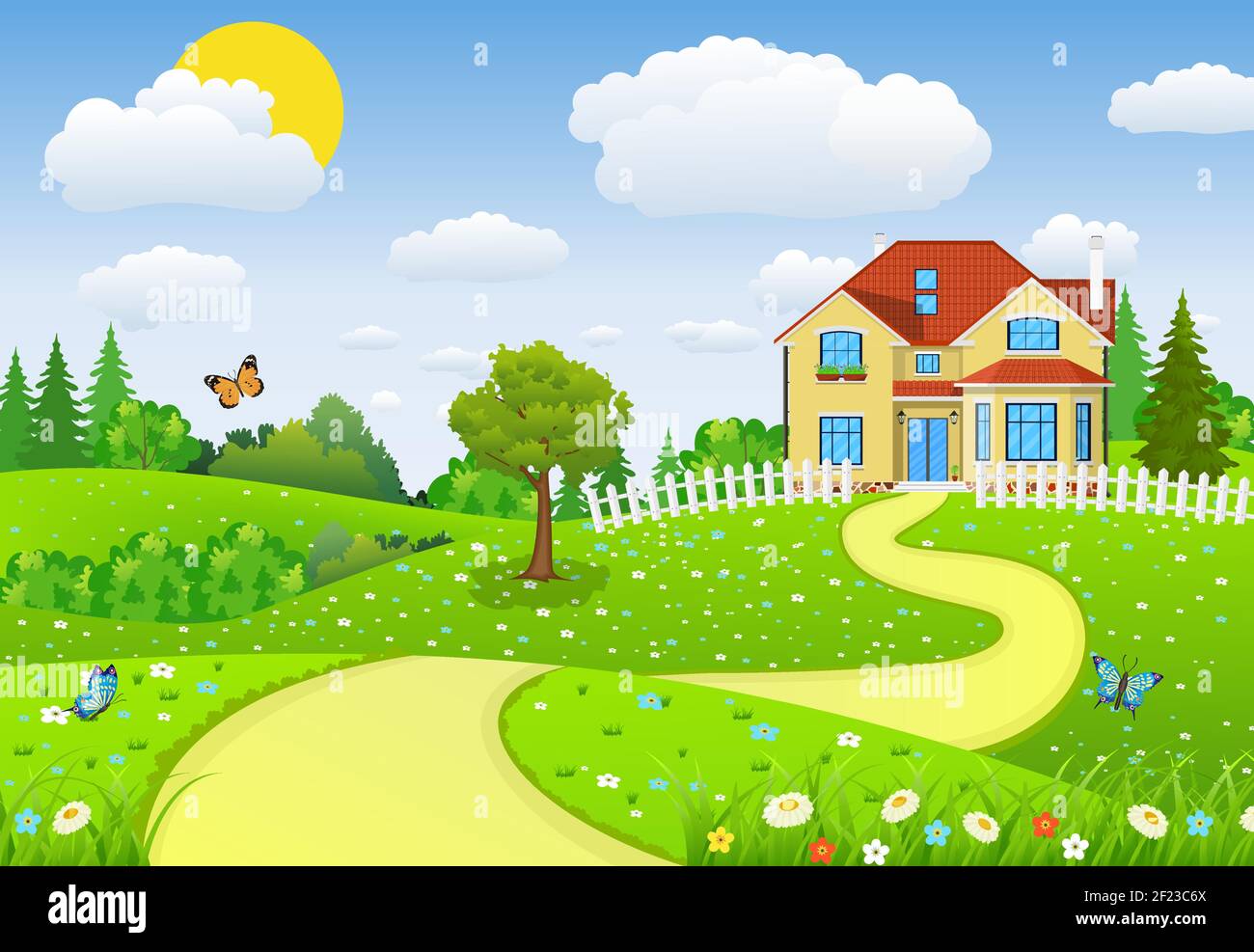 Home path sun Stock Vector Images - Alamy