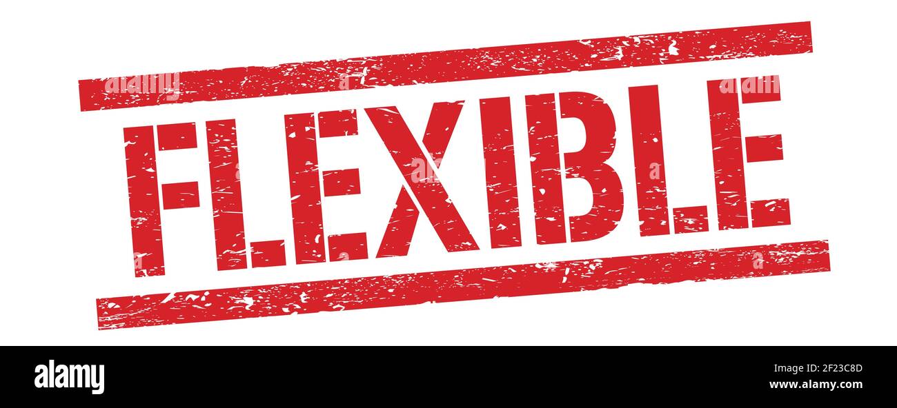 FLEXIBLE text on red grungy rectangle stamp sign Stock Photo - Alamy