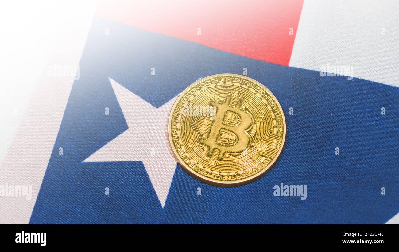 Bitcoin on USA flag Stock Photo - Alamy