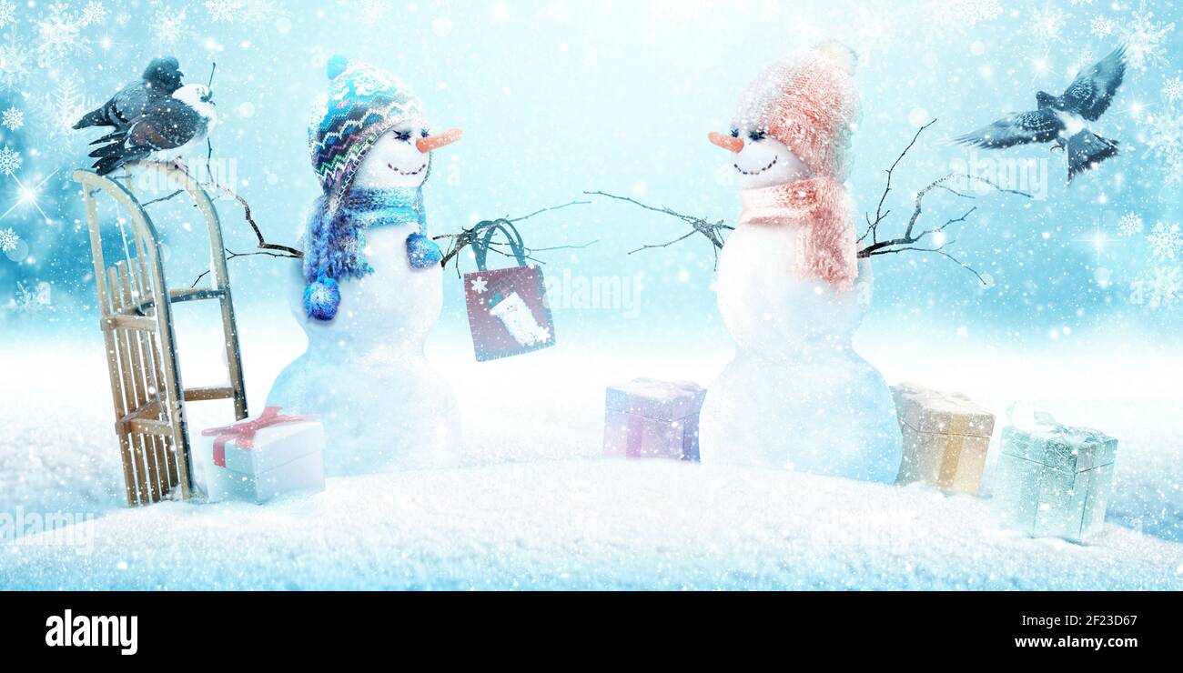 Merry christmas and happy new year greeting card Stock Photo - Alamy