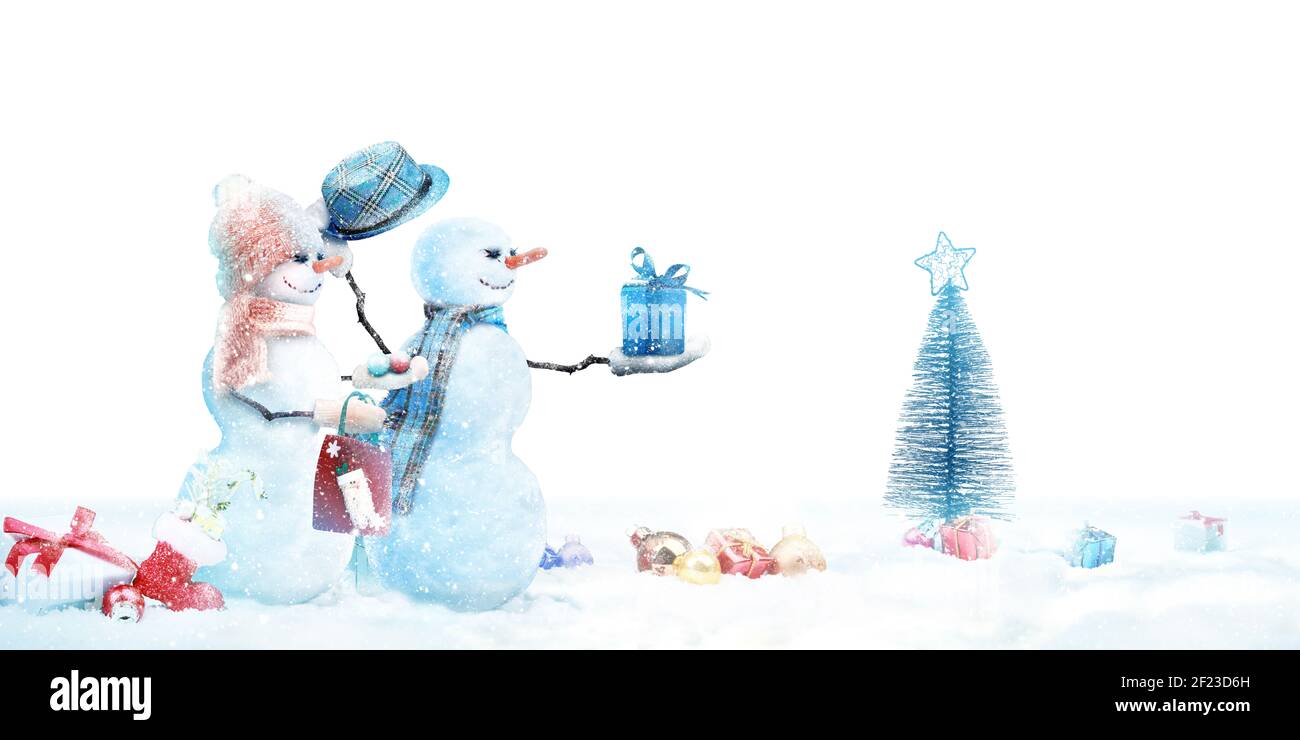 Merry christmas and happy new year greeting card Stock Photo - Alamy