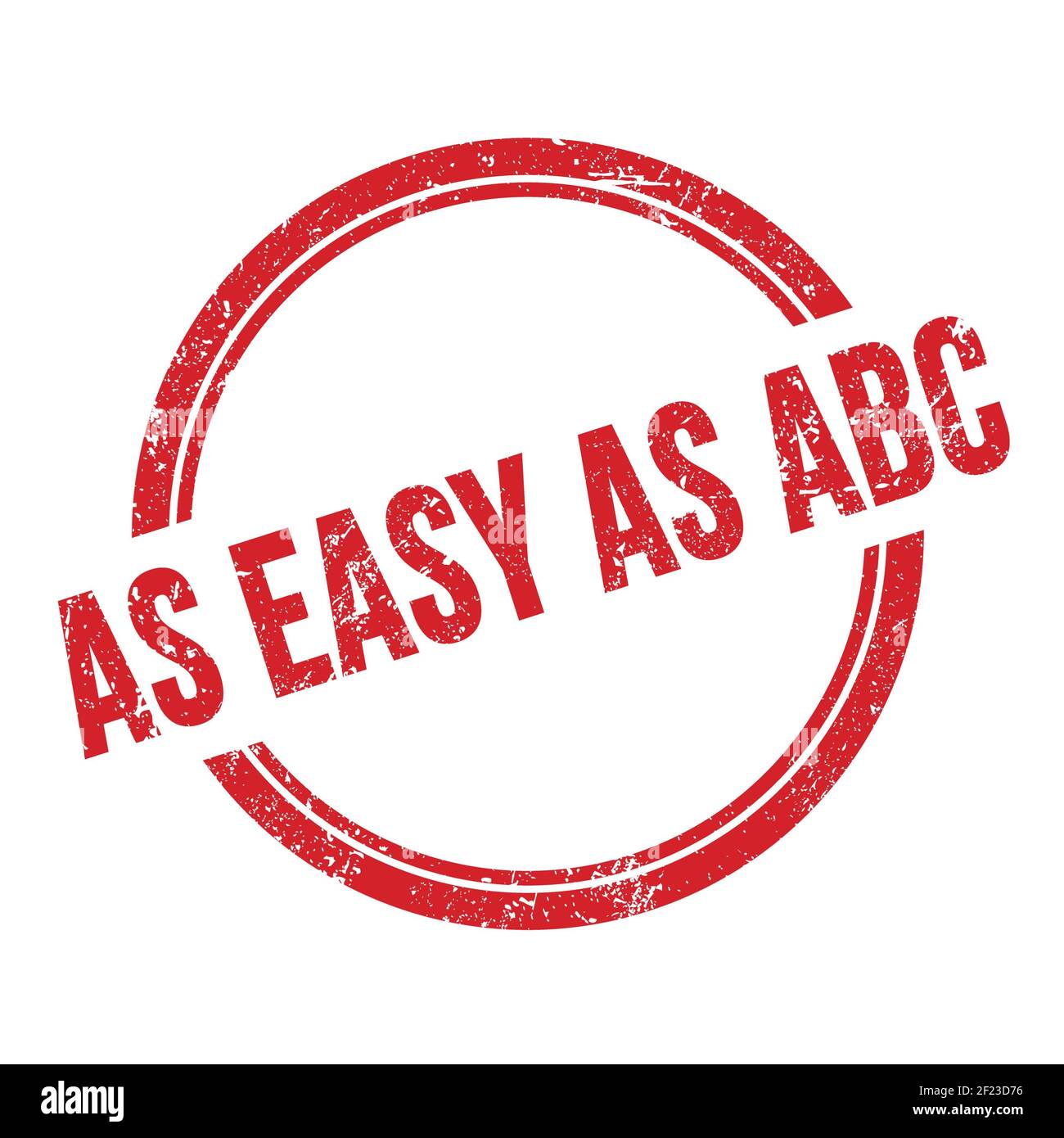 AS EASY AS ABC text written on red grungy vintage round stamp Stock ...