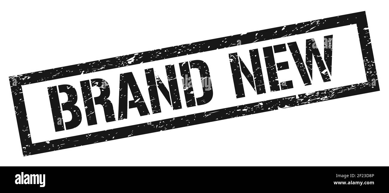 BRAND NEW black grungy rectangle stamp sign Stock Photo - Alamy