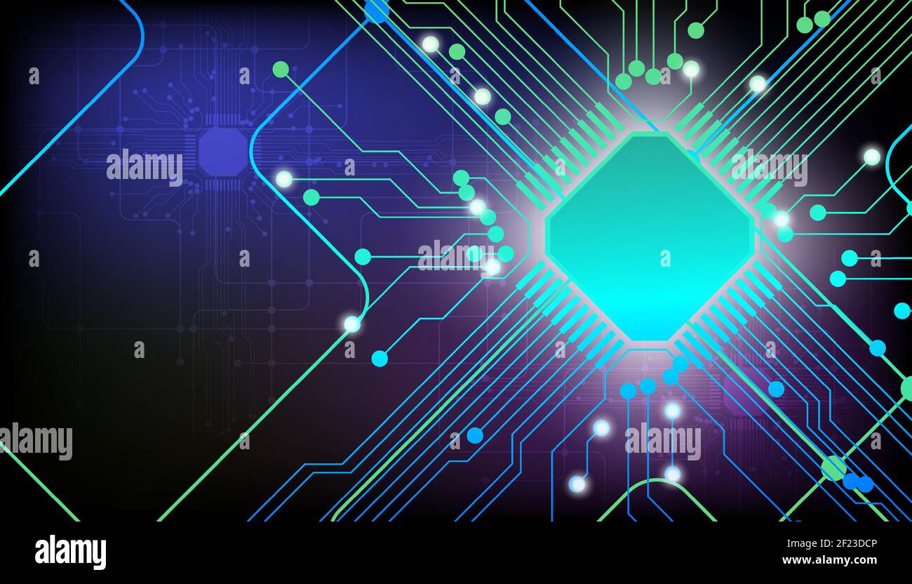 Abstract Circuit Board High Tech Technology Background. Vector ...