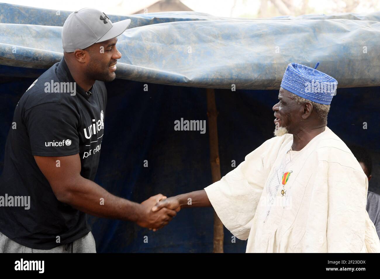 Teddy Riner visits the bush village of Natibore during the Unicef ...