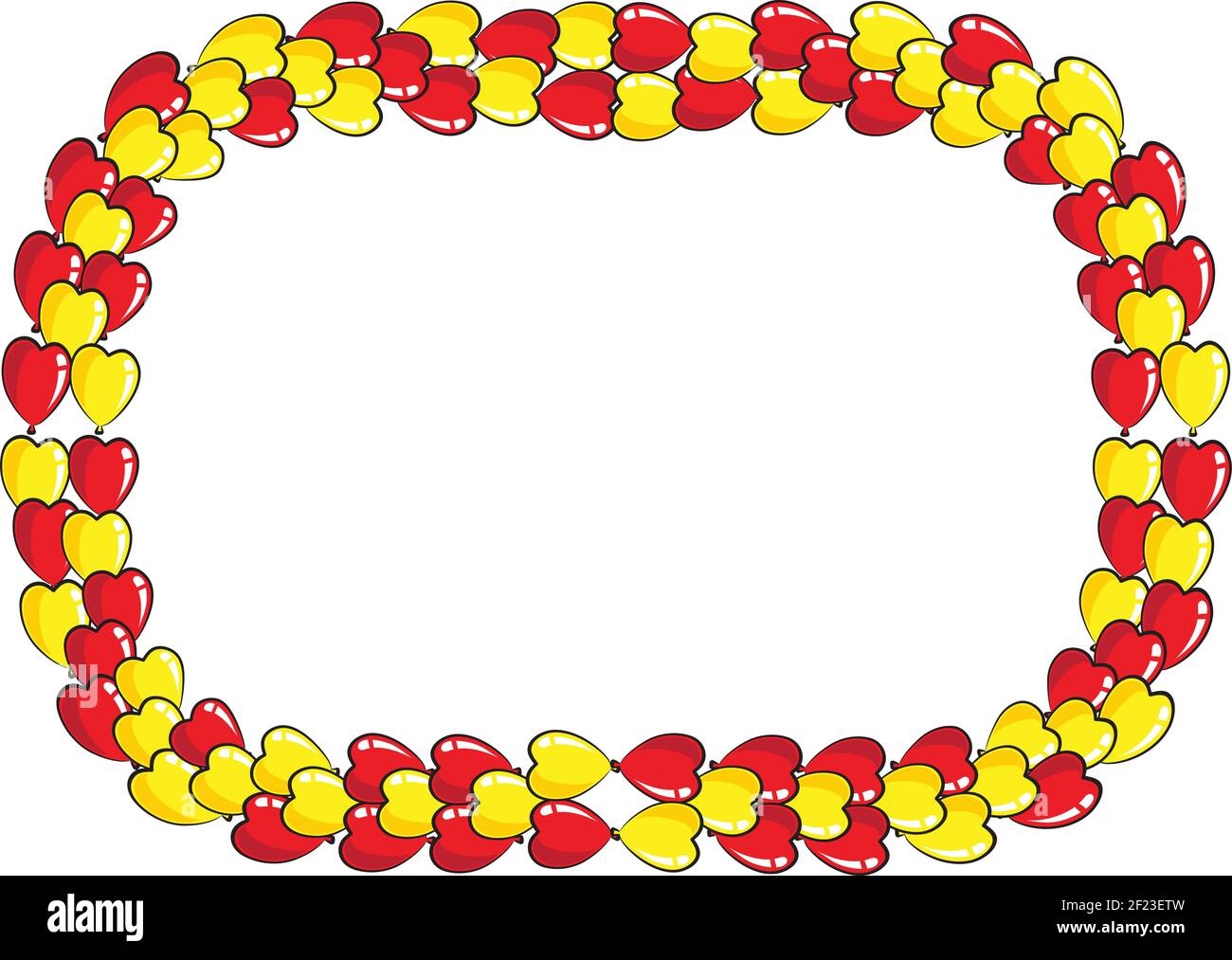 vector heart shape balloons border frame background Stock Vector Image ...