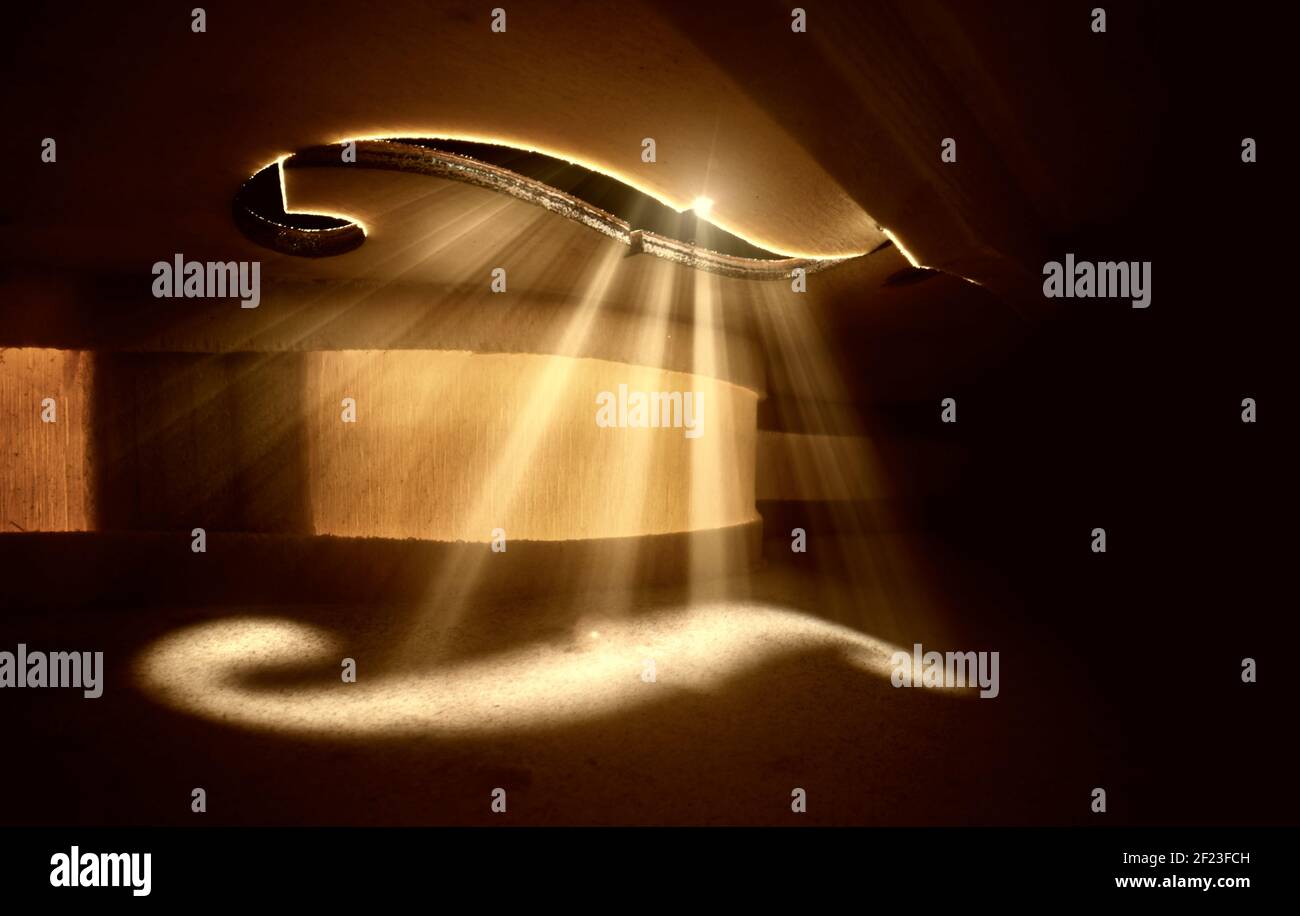 Inside view of a Violin Stock Photo - Alamy