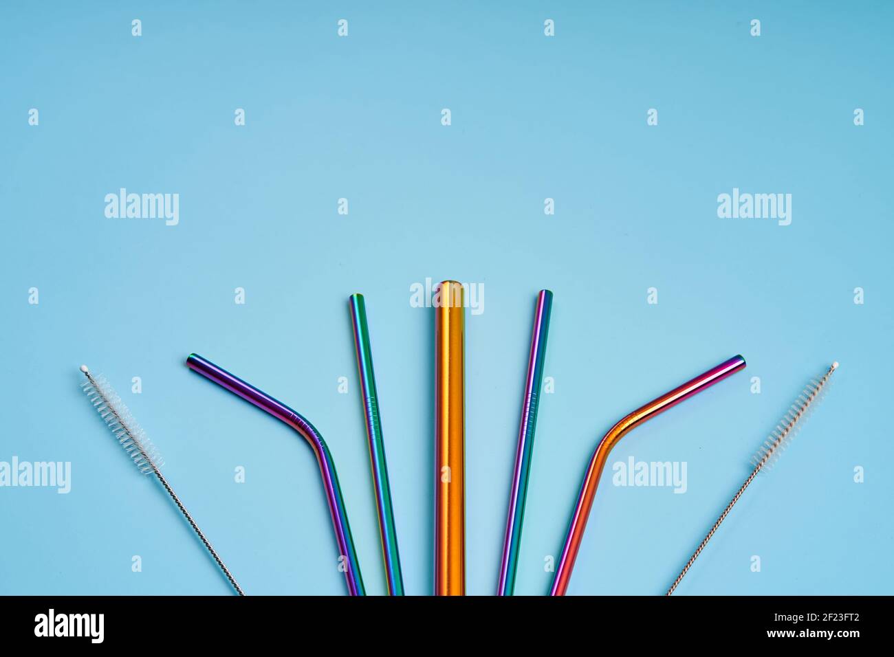 The modern trend in environmental care. Reusable metal straws for ...