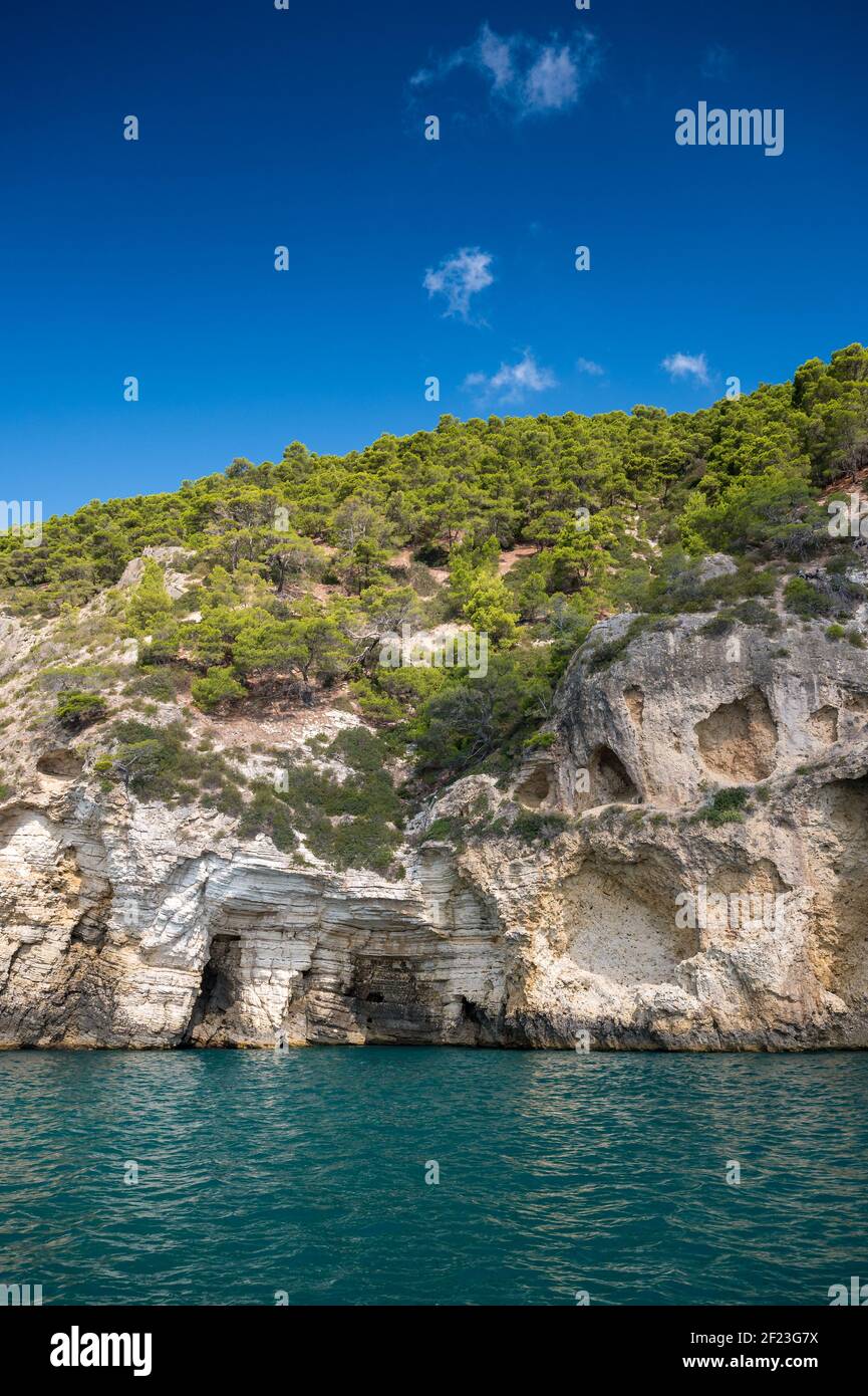 Gargano coast with sea cave (Grotta) in Puglia Stock Photo - Alamy