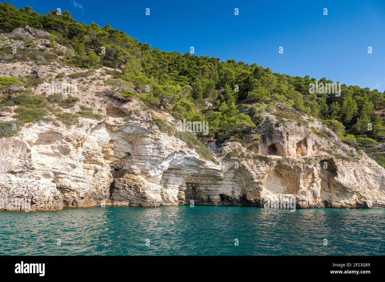 Gargano coast with sea cave (Grotta) in Puglia Stock Photo - Alamy