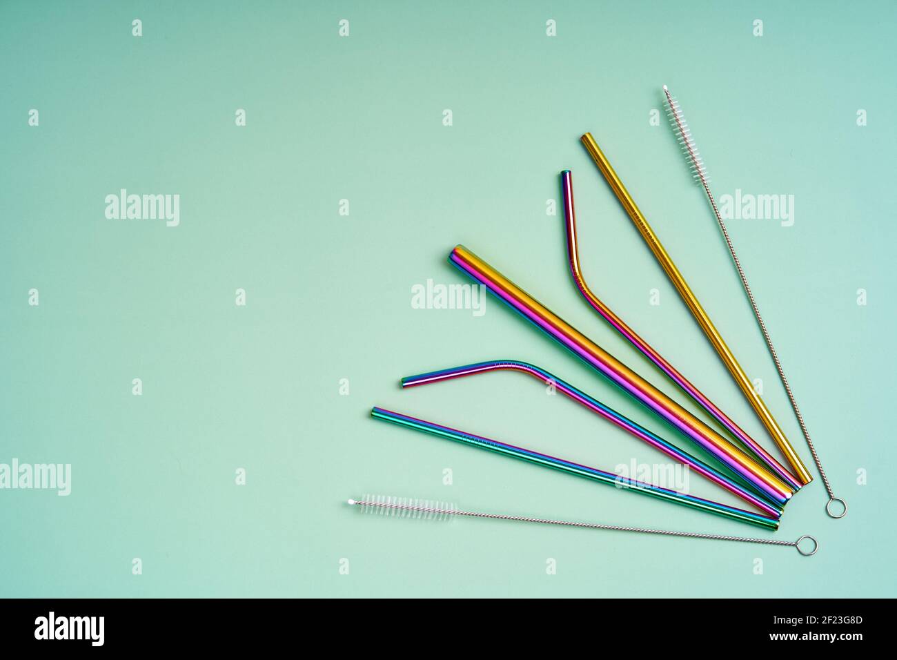 The modern trend in environmental care. Reusable metal straws for ...