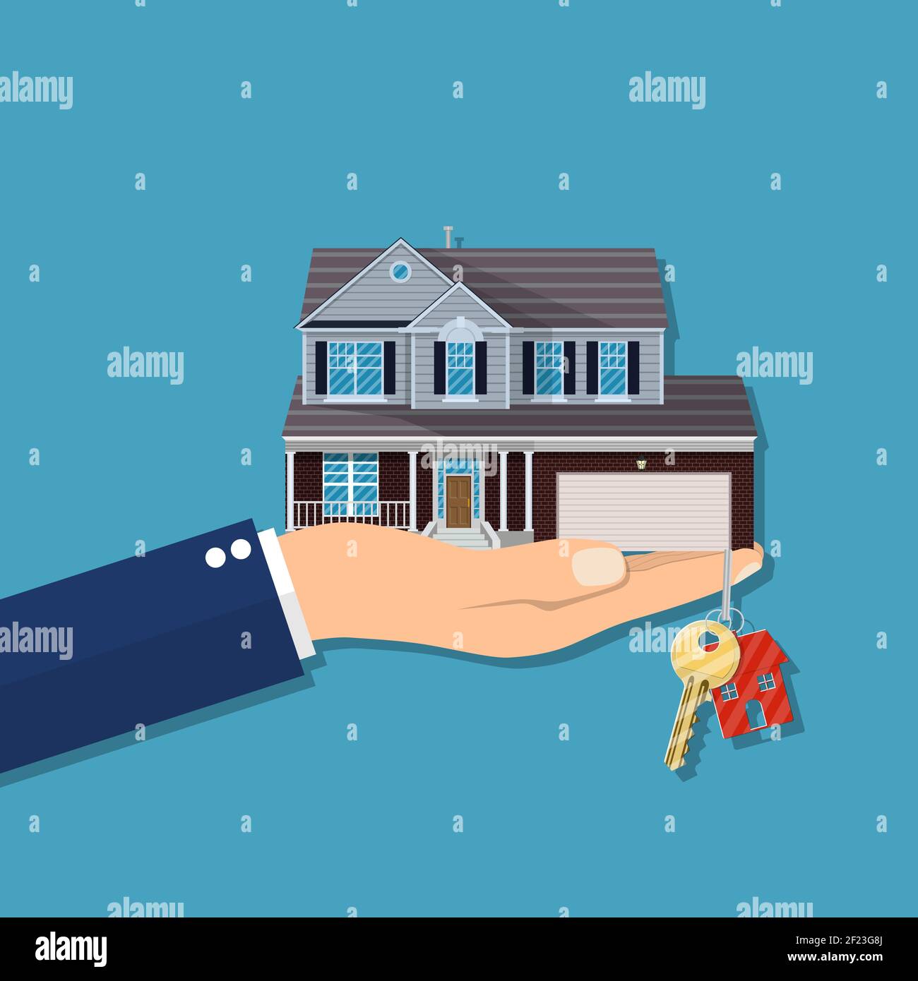 Family holding keys new house Stock Vector Images - Alamy