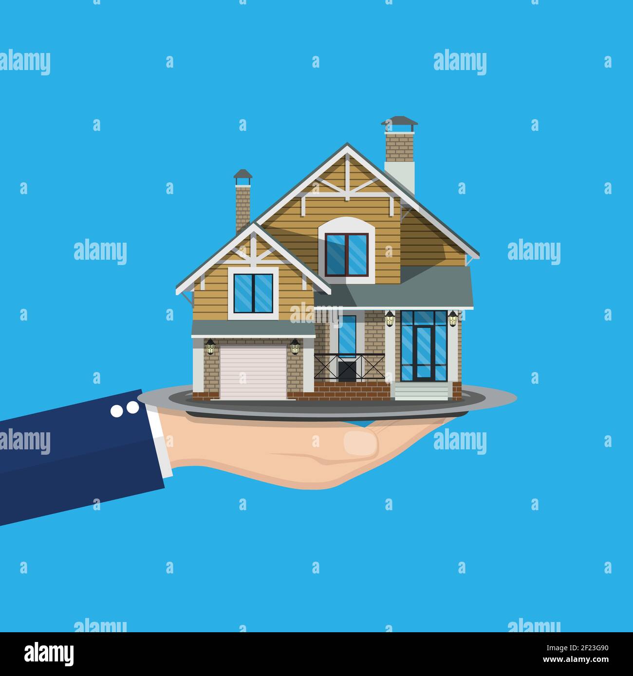 Realtor agent house model Stock Vector Images - Alamy