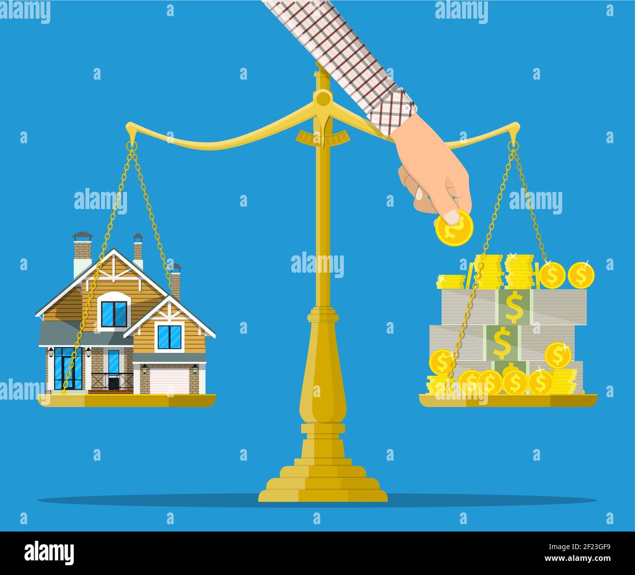 Money coin house mortgage debt Stock Vector Images - Alamy