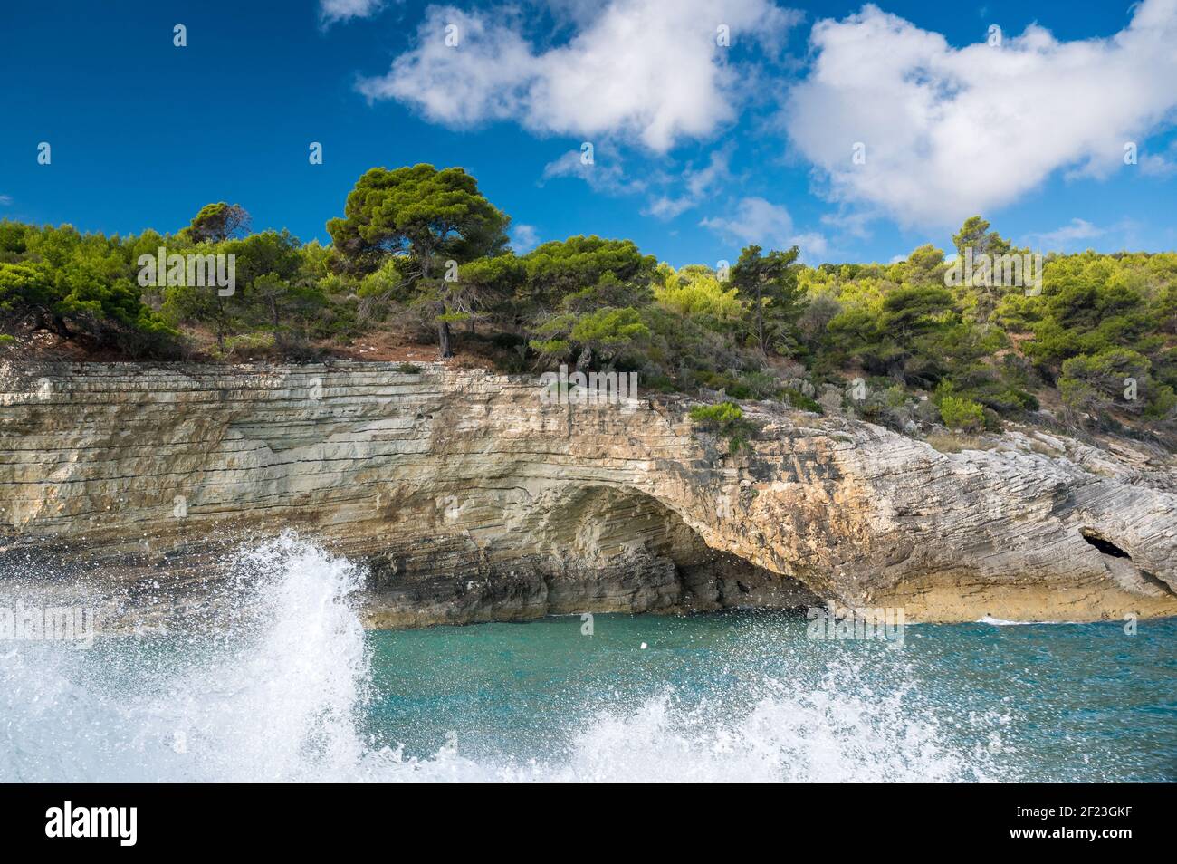 Gargano coast with sea cave (Grotta) in Puglia Stock Photo - Alamy