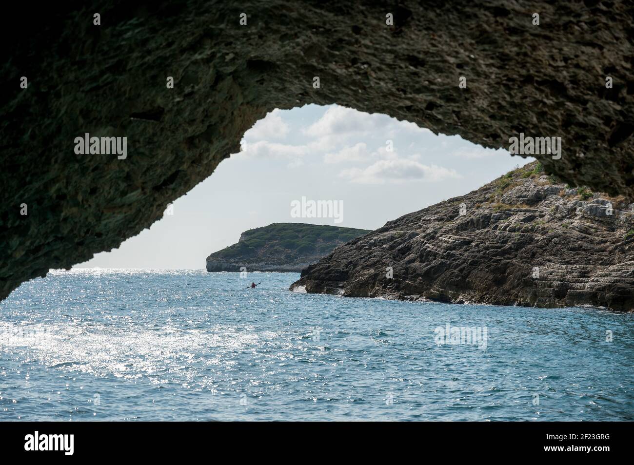 Gargano coast with sea cave (Grotta) in Puglia Stock Photo - Alamy