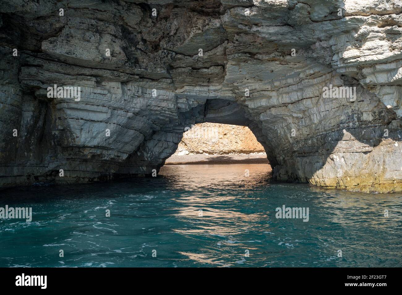 Gargano coast with sea cave (Grotta) in Puglia Stock Photo - Alamy