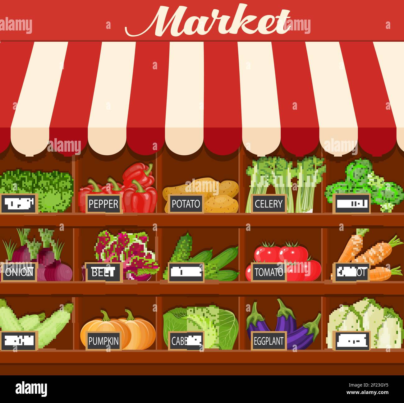 Local vegetable stall Stock Vector Image & Art - Alamy