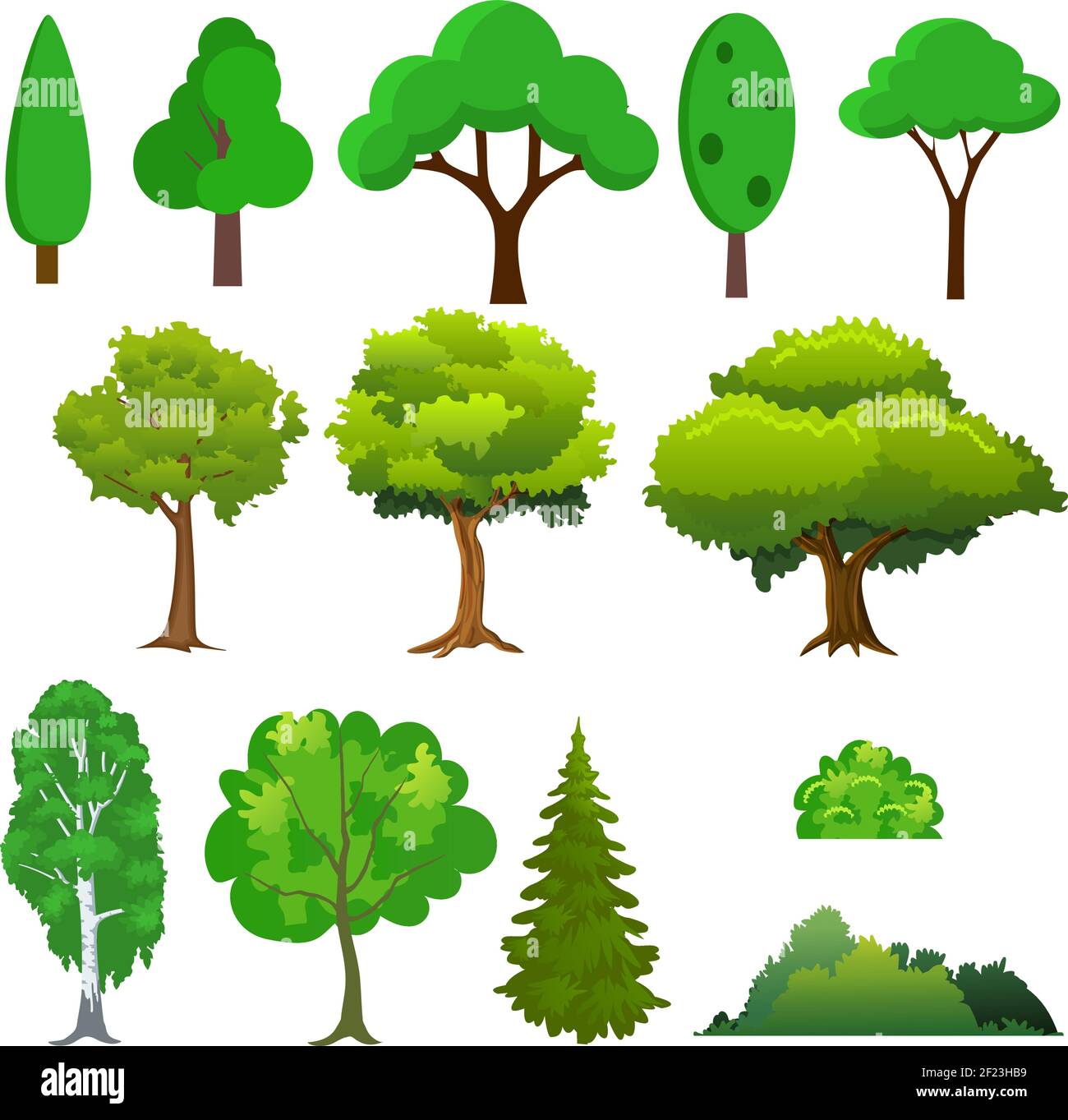 Trees many green leaves background Stock Vector Images - Alamy