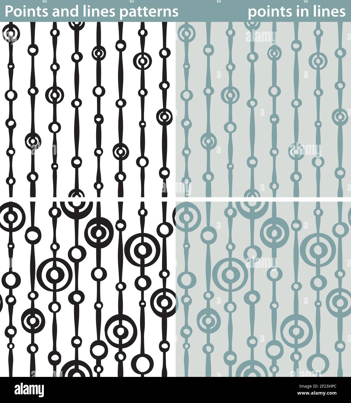 Four seamless patterns made with dots and lines Stock Vector Image ...