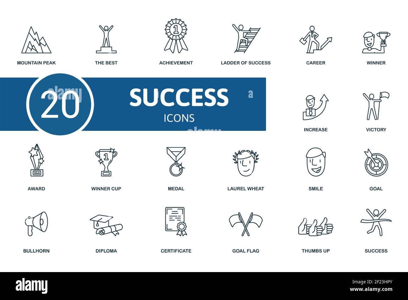Success icon set. Contains editable icons success theme such as the ...