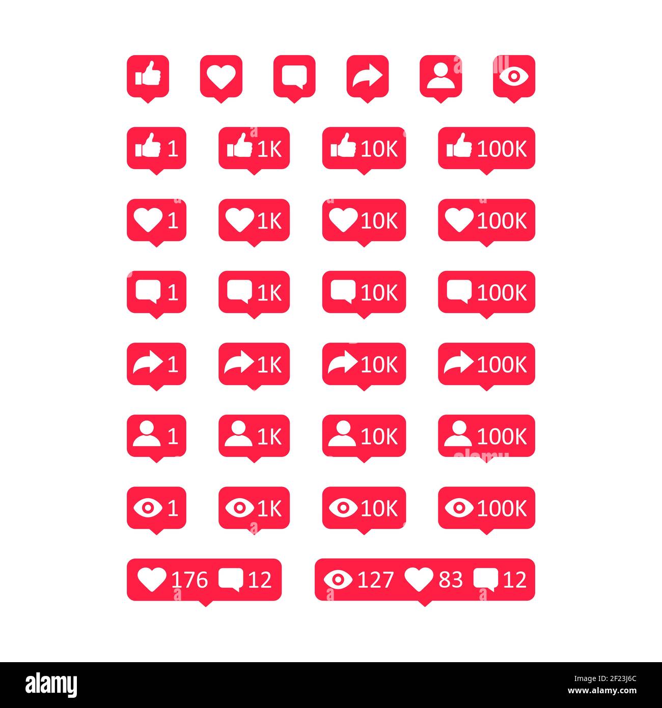Vector social media activities icons set. Thumbs up, like, comment ...