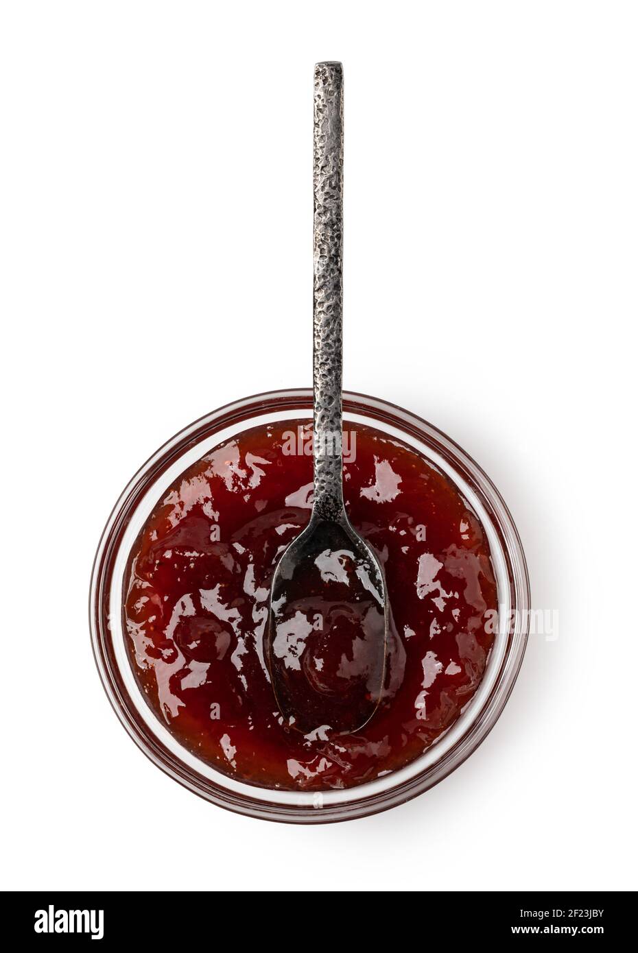 Strawberry spoon jam on Cut Out Stock Images & Pictures - Alamy
