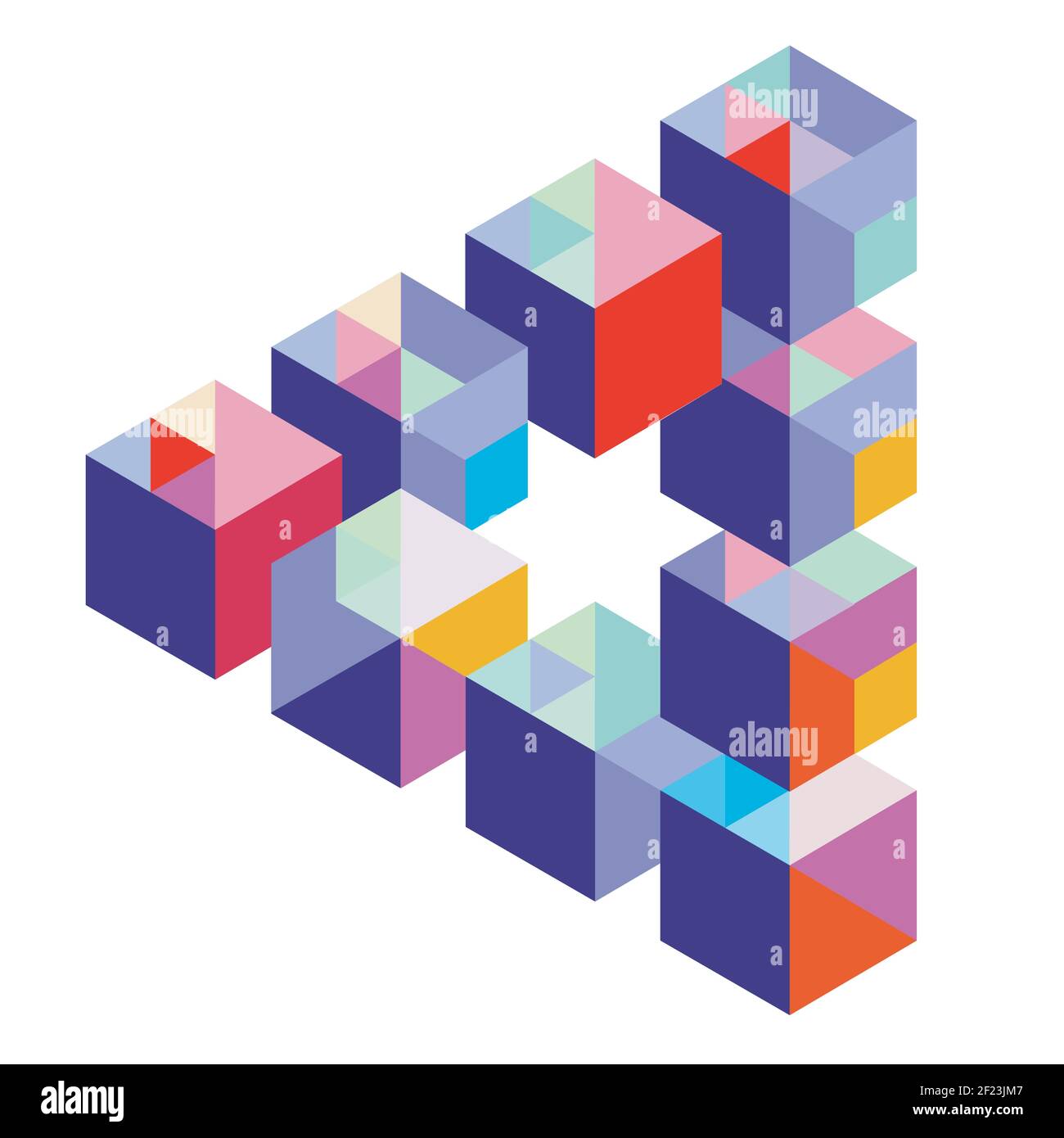 Direction strategy concept, box stack illustration Stock Vector Image ...