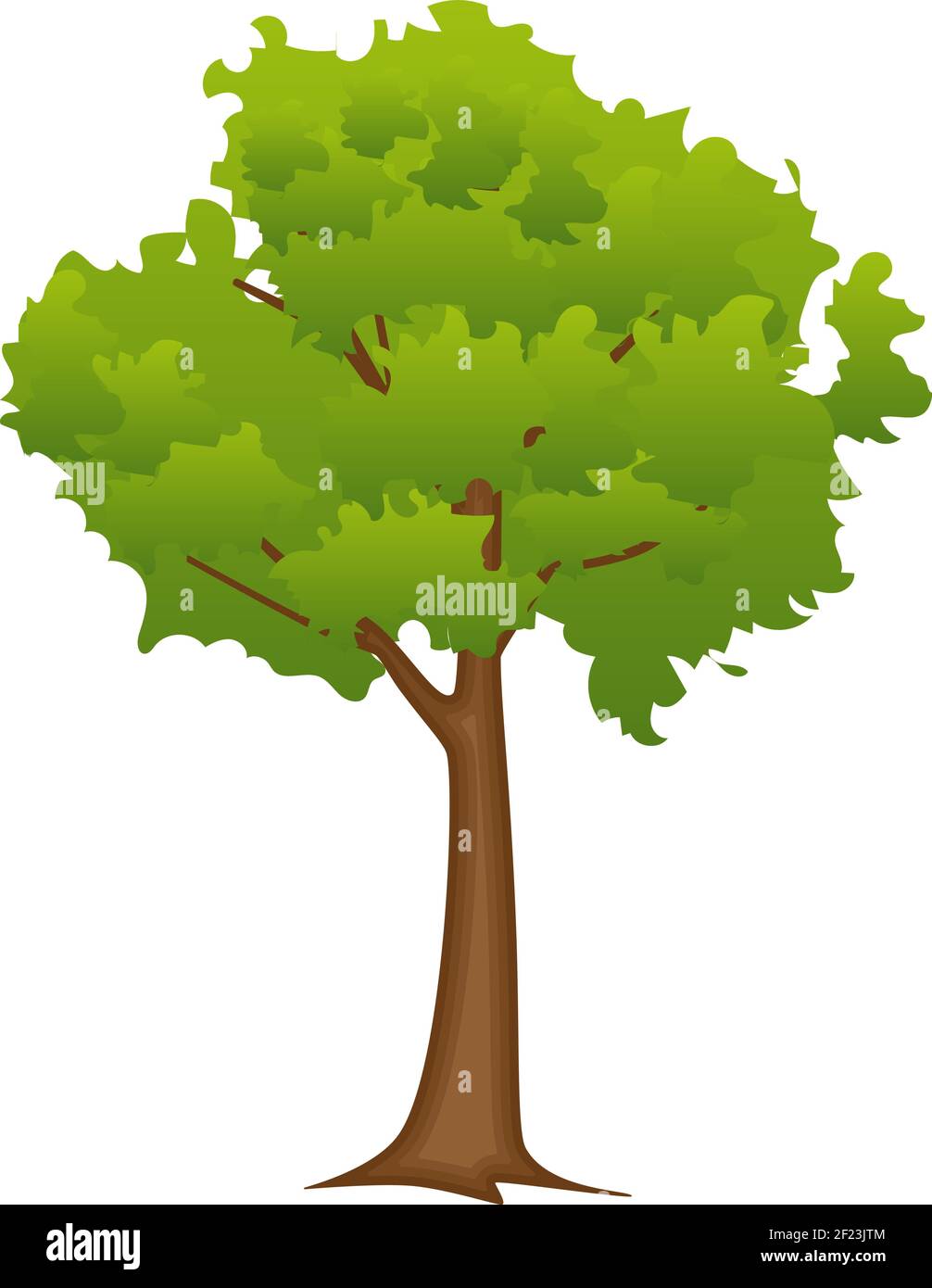Flat cartoon style tree hi-res stock photography and images - Alamy