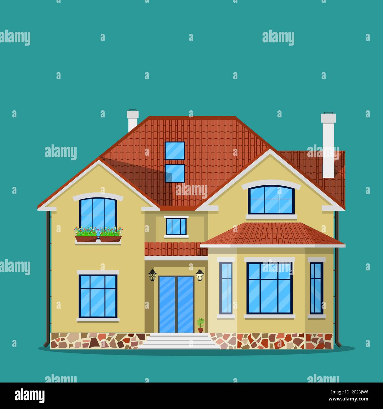 Cartoon family house exterior concept hi-res stock photography and ...