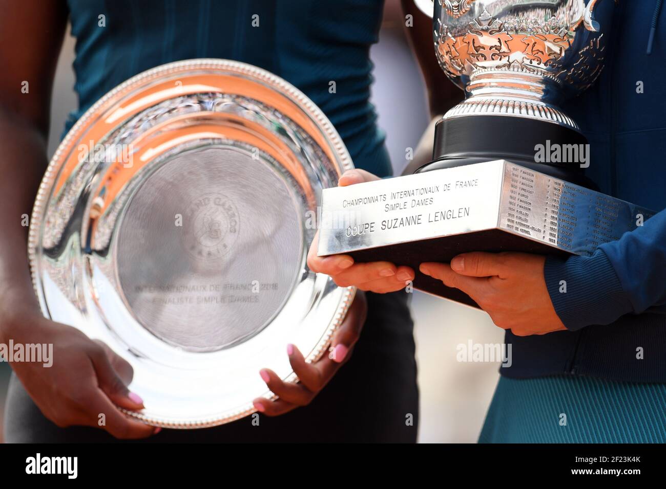 Illustration of trophies during the Roland Garros French Tennis Open ...