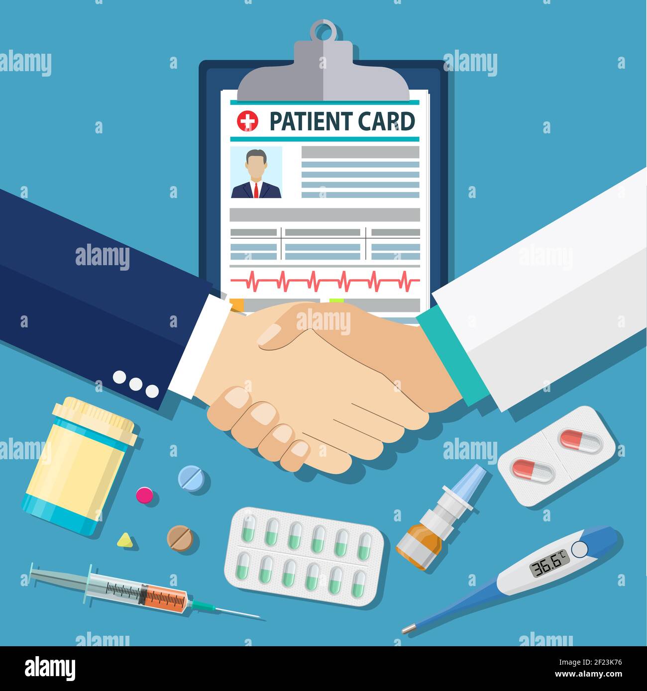 Hospital handshake agreement Stock Vector Images - Alamy