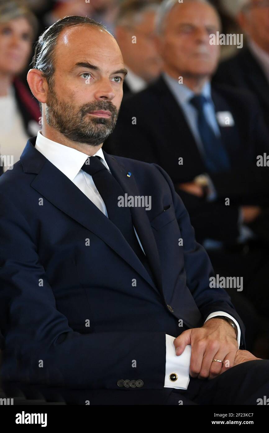 French Prime Minister Edouard Philippe during the signing of joint ...