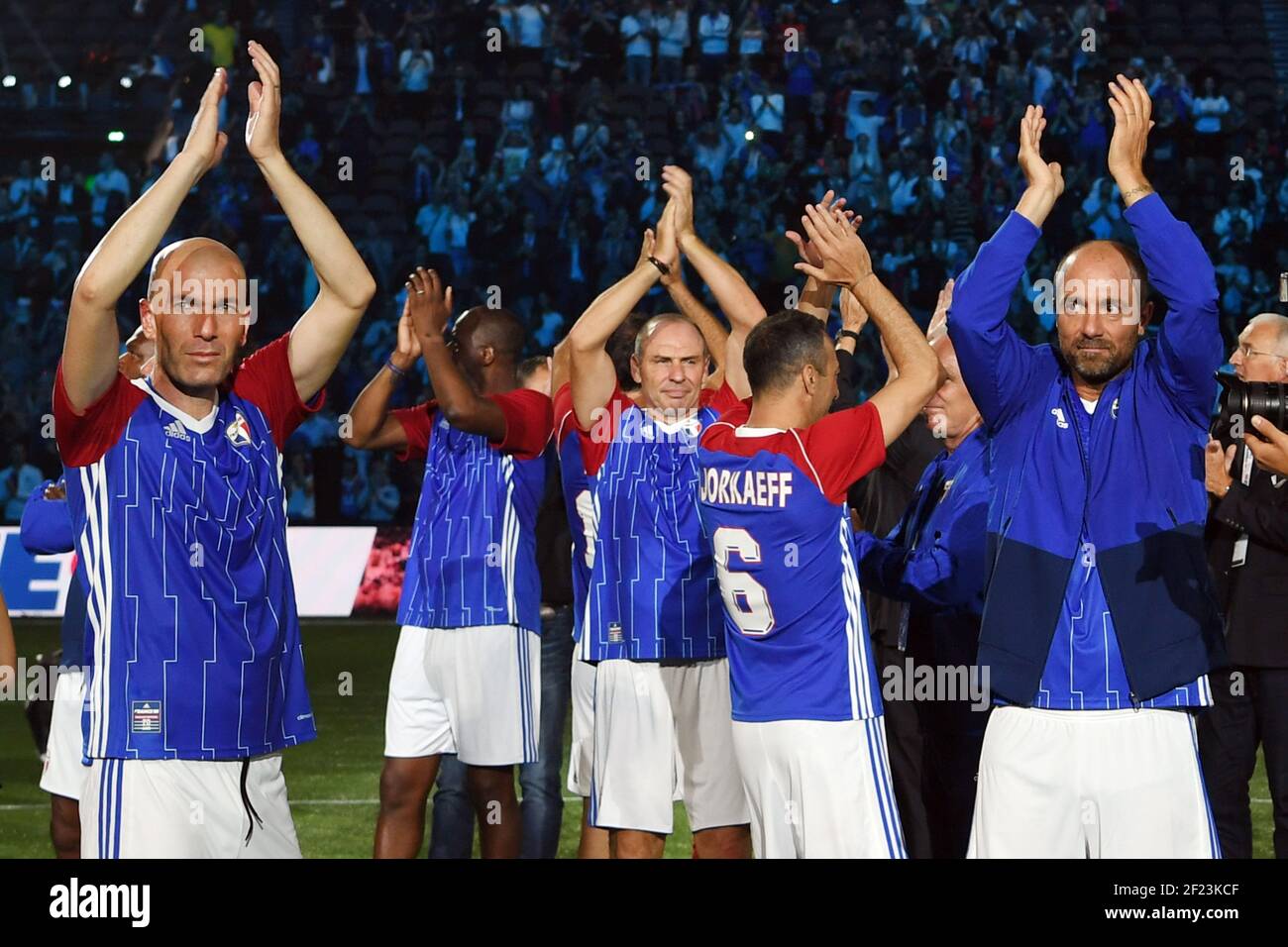 Former football player Zinedine Zidane, Alain Boghossian, Youri ...
