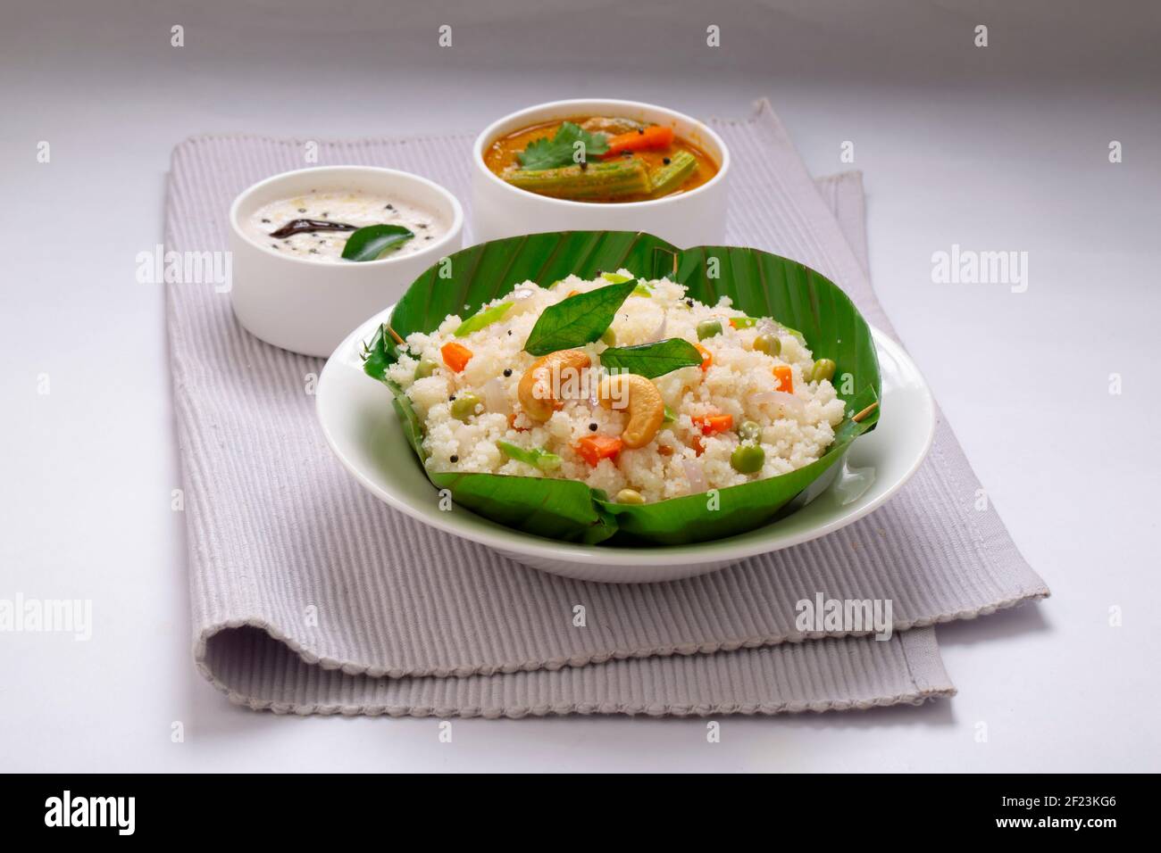 Upma made of samolina or rava , south indian breakfast item which is ...