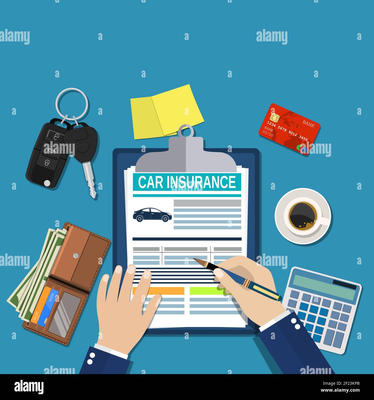 Car insurance car key calculator Stock Vector Images - Alamy