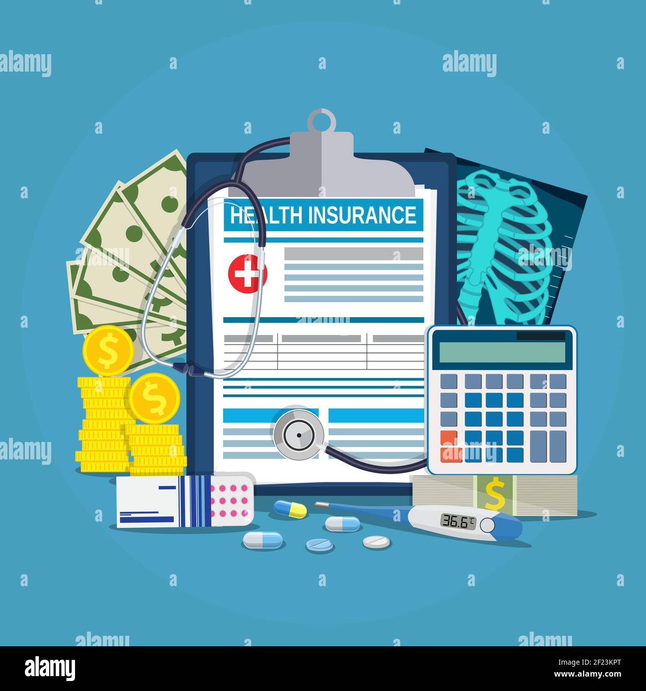 Health insurance calculation concept Stock Vector Image & Art - Alamy