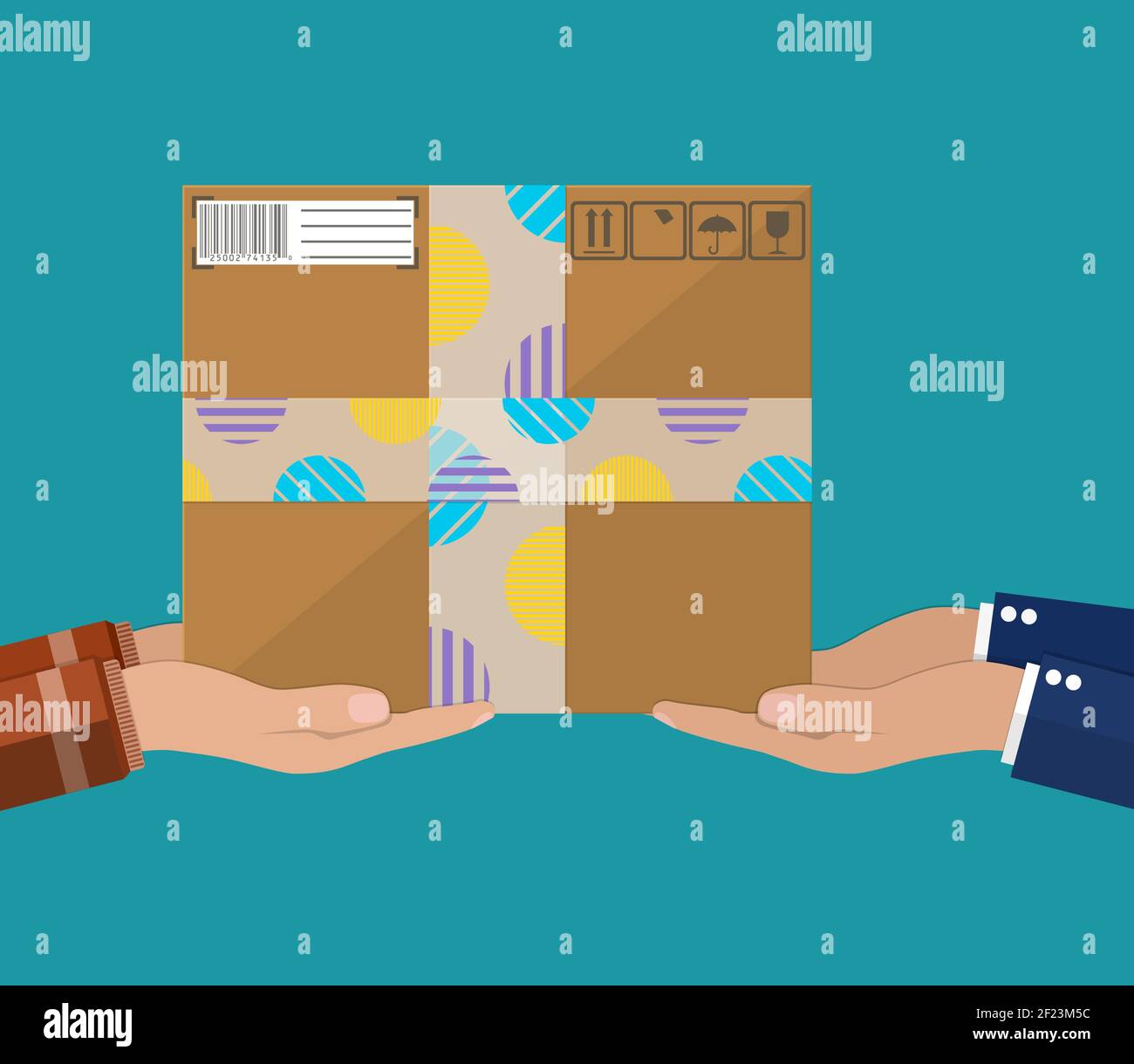 Hands moving box Stock Vector Images - Alamy