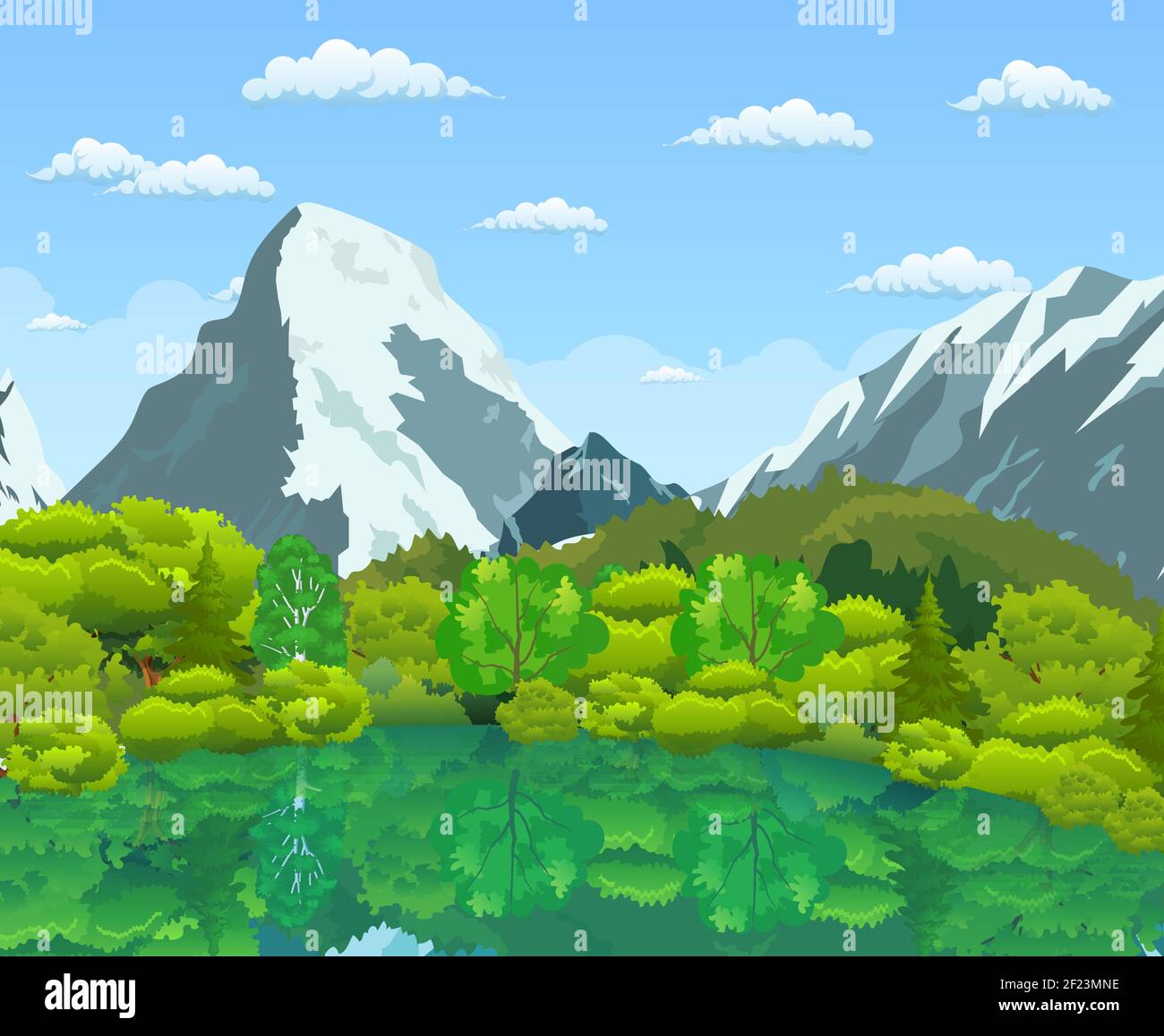 Tranquil summer view lake Stock Vector Images - Alamy