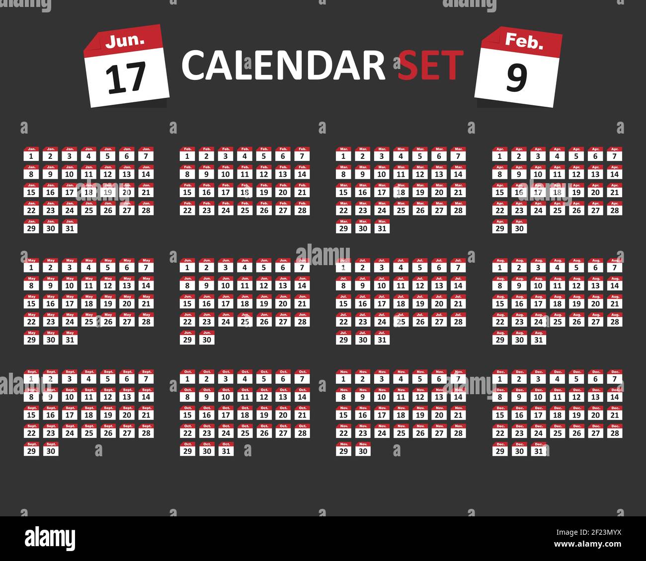 Calendar months hi-res stock photography and images - Alamy