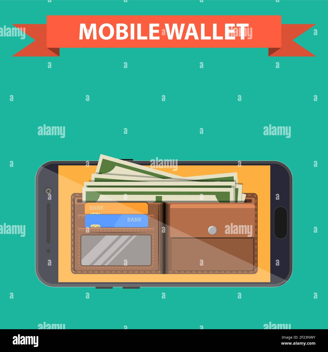 digital mobile wallet Stock Vector Image & Art - Alamy