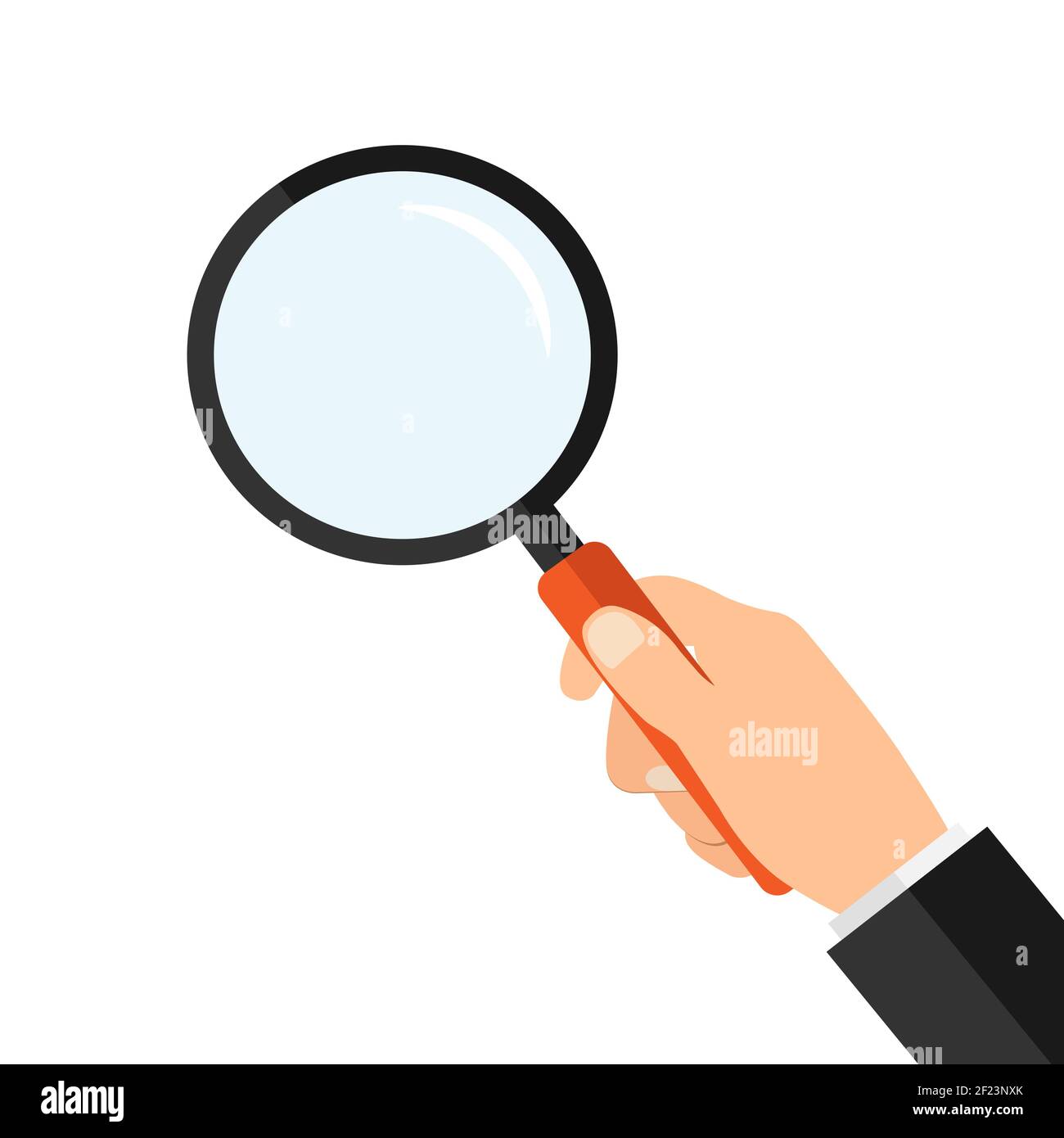 Magnifying Glass With Hand Vector