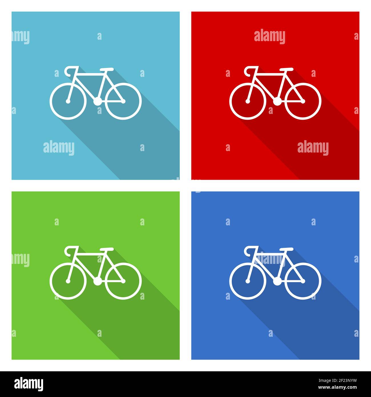 Bicycle icon set, flat design vector illustration in eps 10 for ...